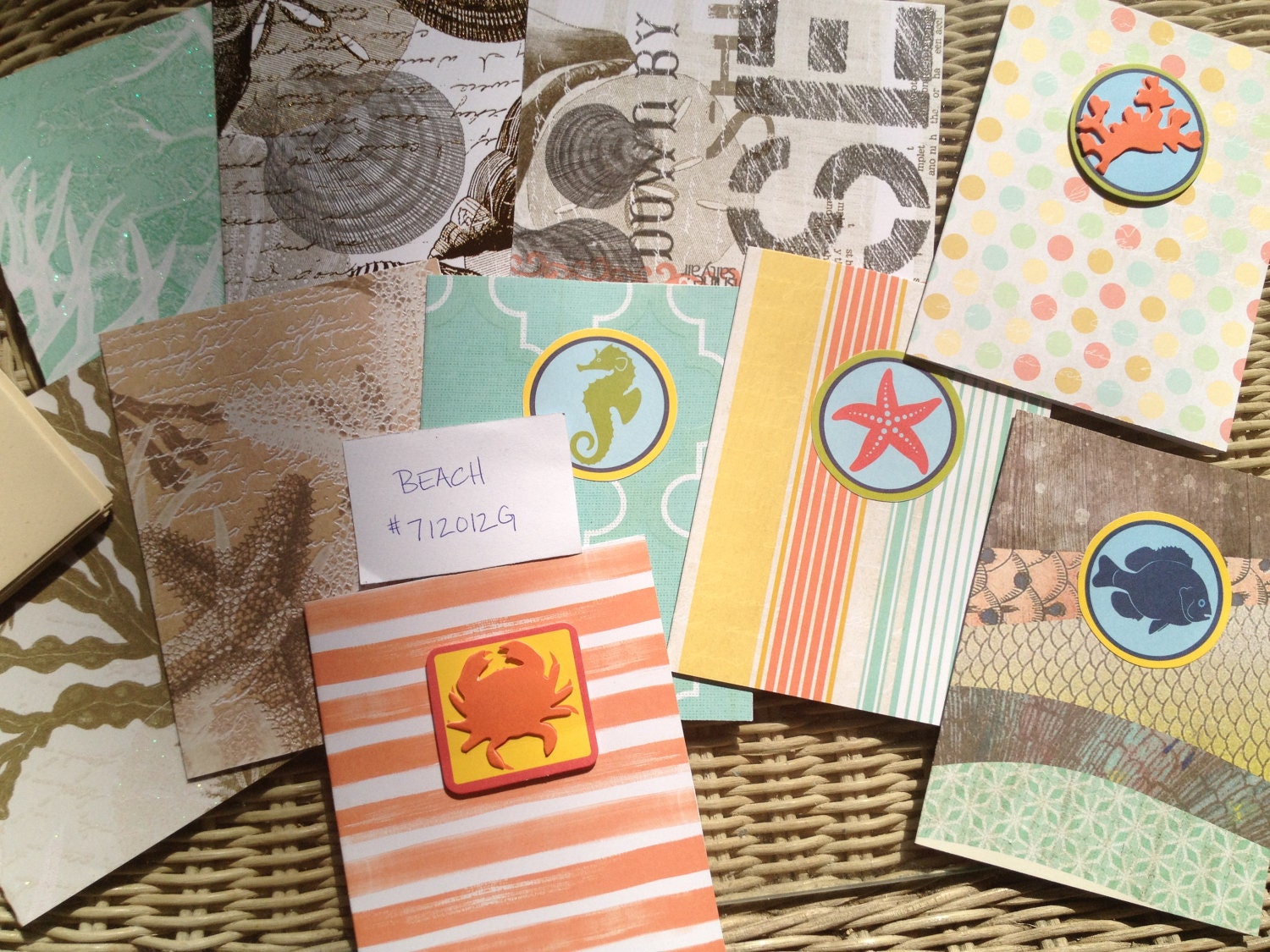 Ocean Themed Blank Cards 10 card Set 712012g | Etsy