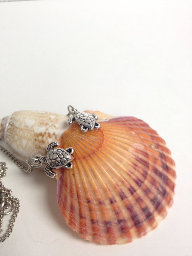 Orange Salmon & Purple Large Scallop Shell Necklace - Etsy