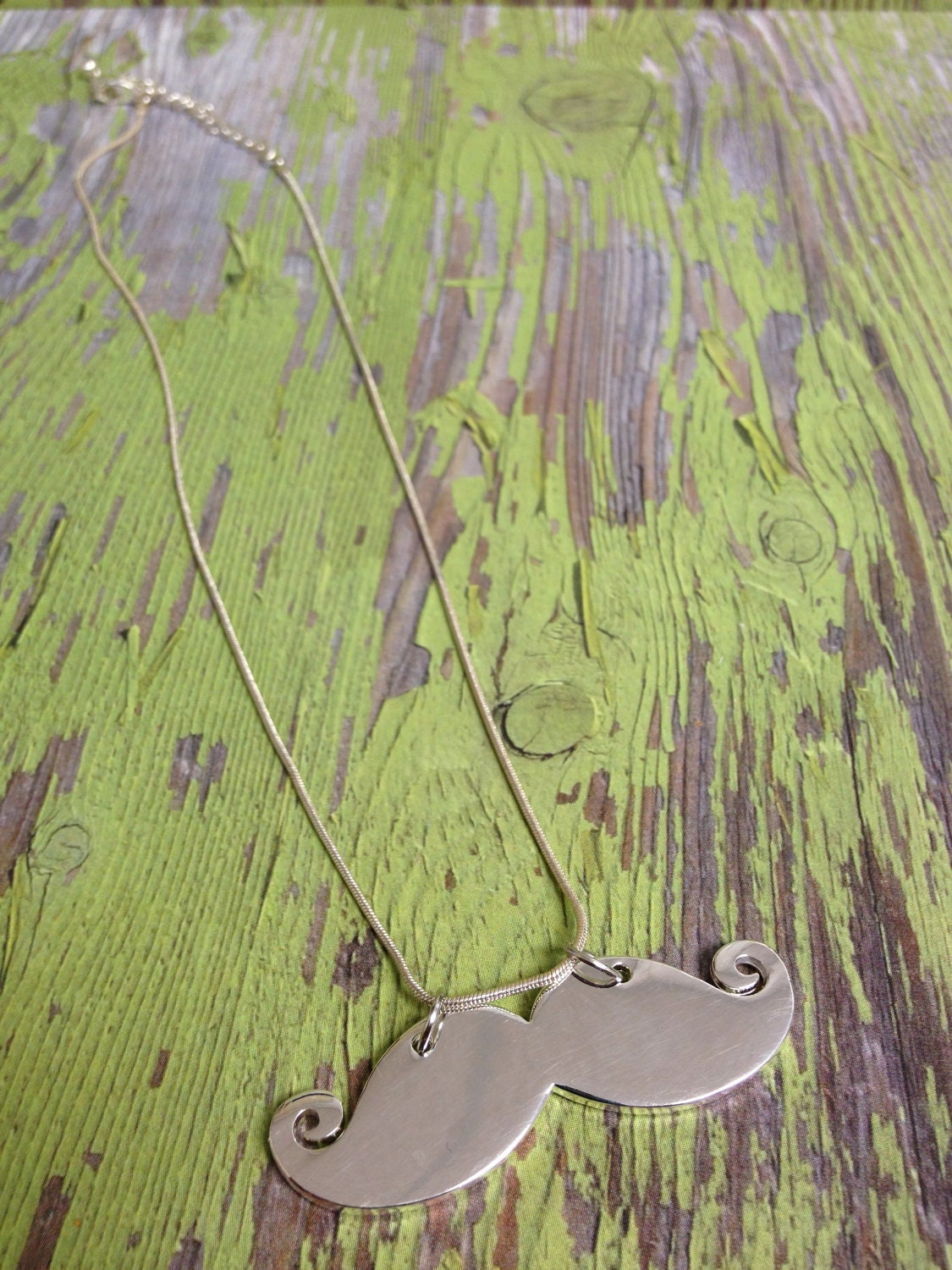 Silver Metal Mustache Necklace - Etsy