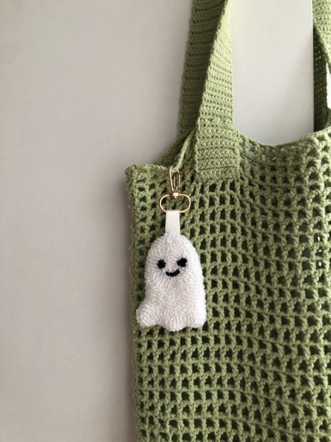 Cute Ghost Punch Needle Handmade Keychain & Bag Charm – Felt Backed ...