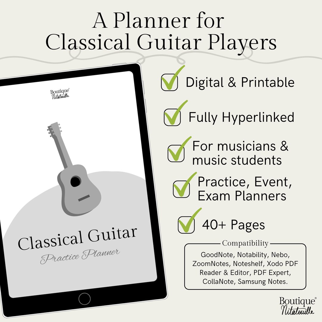 Digital Planner Goodnote Planner Music Practice Planner for Classical ...