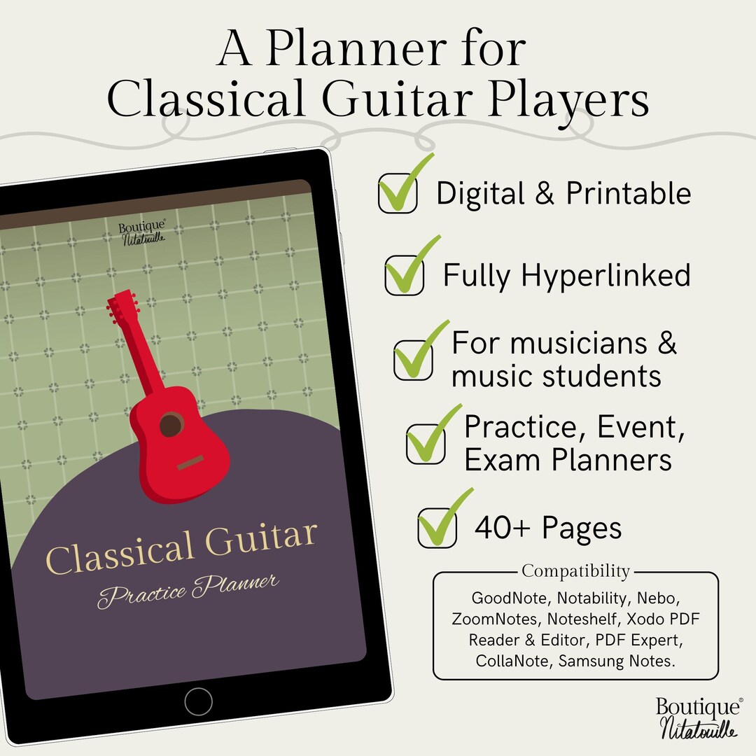 Digital Planner Goodnote Planner Music Practice Planner for Classical ...