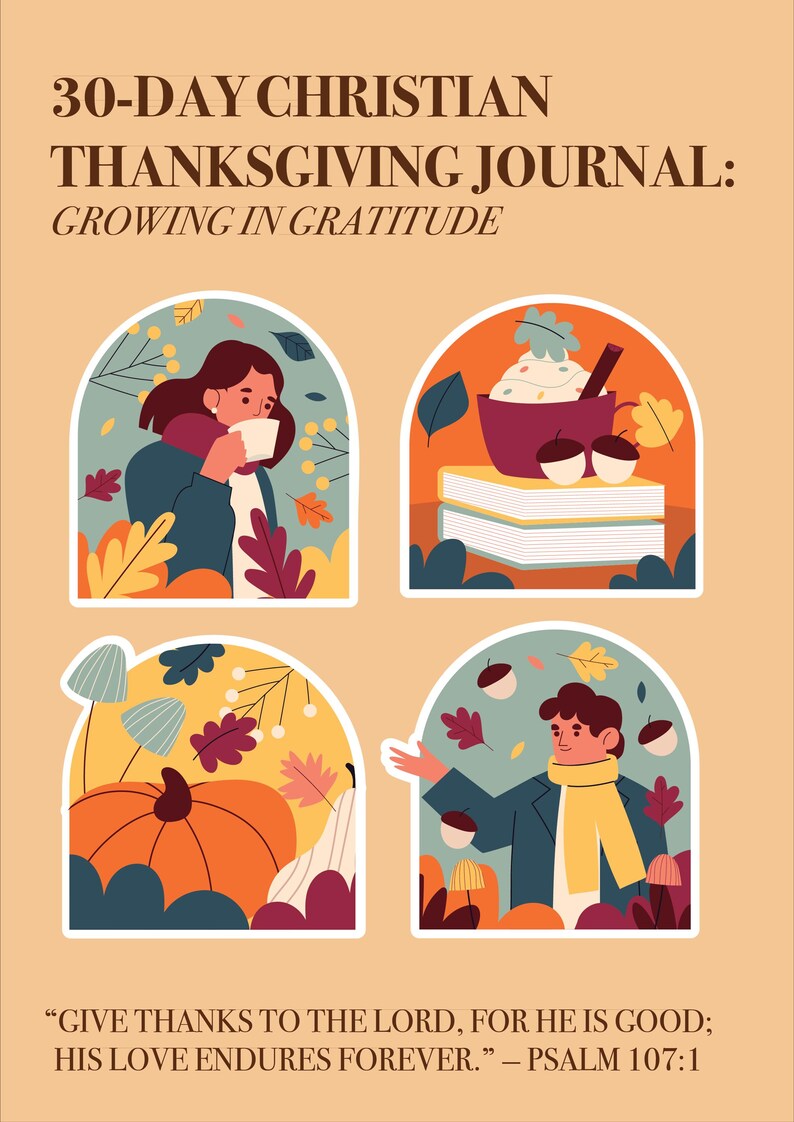 Christian Gratitude Journal | 30-day Thanksgiving Bible Prompts (PDF ...