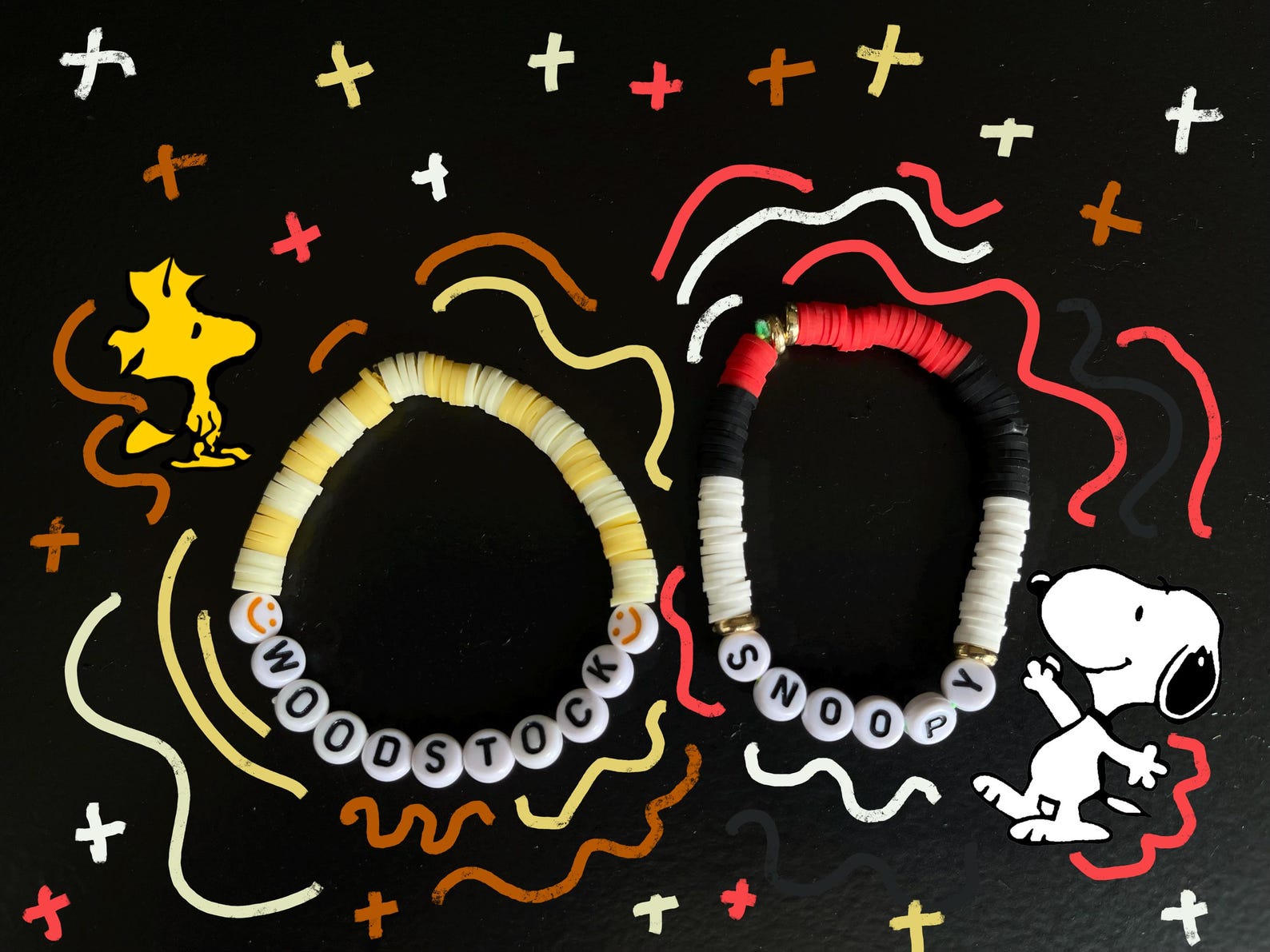 Matching Snoopy and Woodstock Bracelets | Friends, Family, & Couples ...
