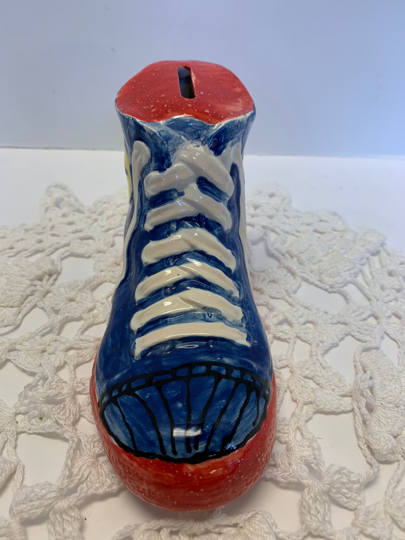 Vintage Hightop Sneaker Money Bank Ceramic Coin Bank Basketball Shoe ...