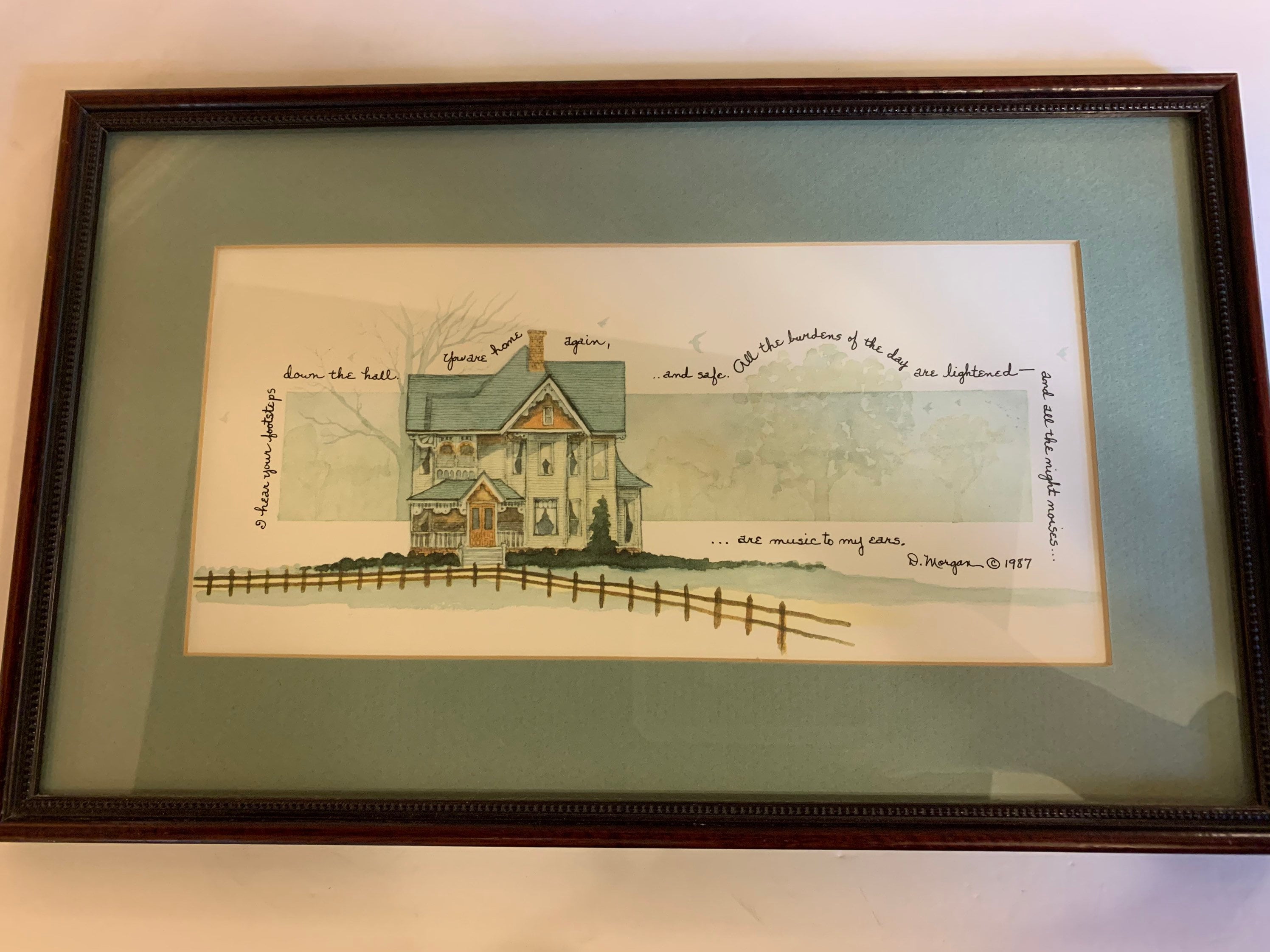 Vintage D Morgan Print 1987 with Green Mat and Professional | Etsy