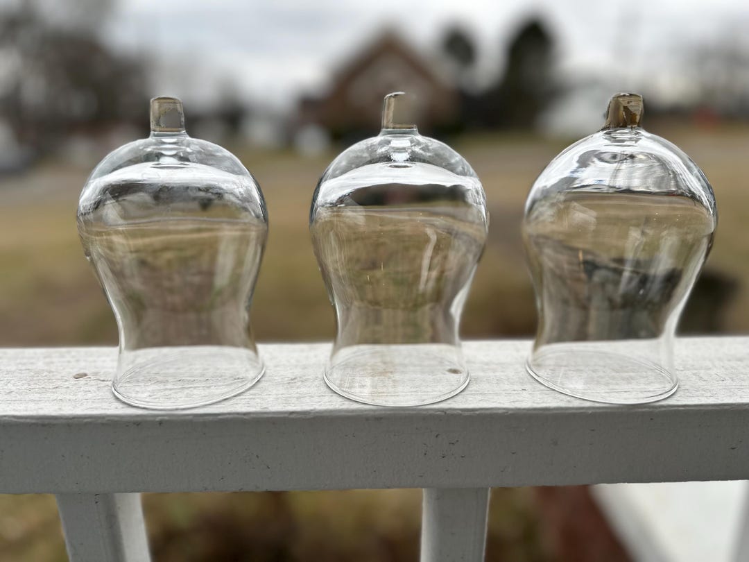 Vintage 3 Clear Glass Large Peg Votives for Candle Holder Home Interior ...