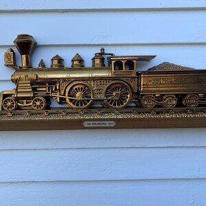 Vintage Train Burwood Wall Sculpture the Philadelphia 1871 Locomotive Gold Wall Hanging - Etsy