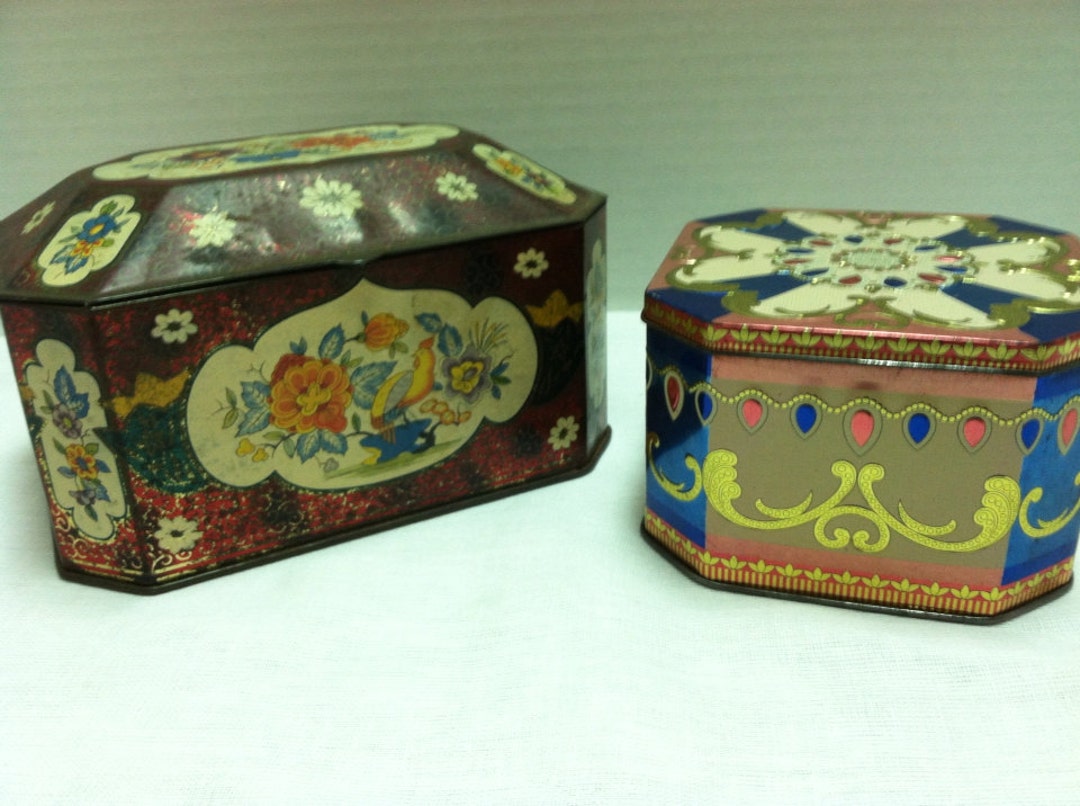 Vintage Metal Tins Set of Two Made in England - Etsy