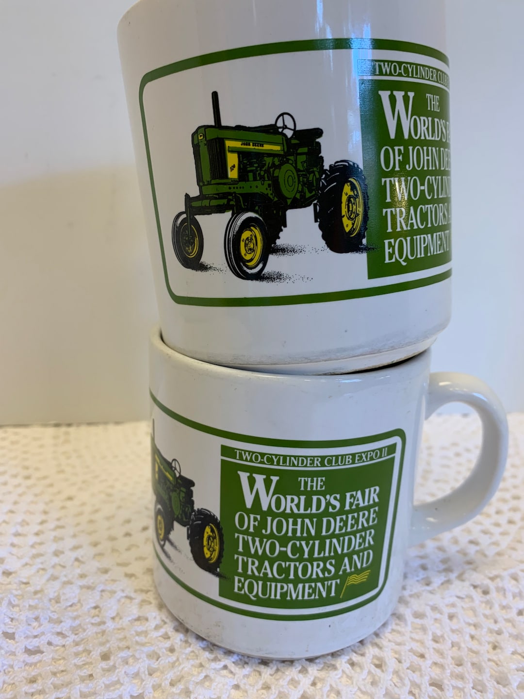 Vintage 2 the World's Fair of John Deere Tractor Mugs Coffee Mugs Two ...