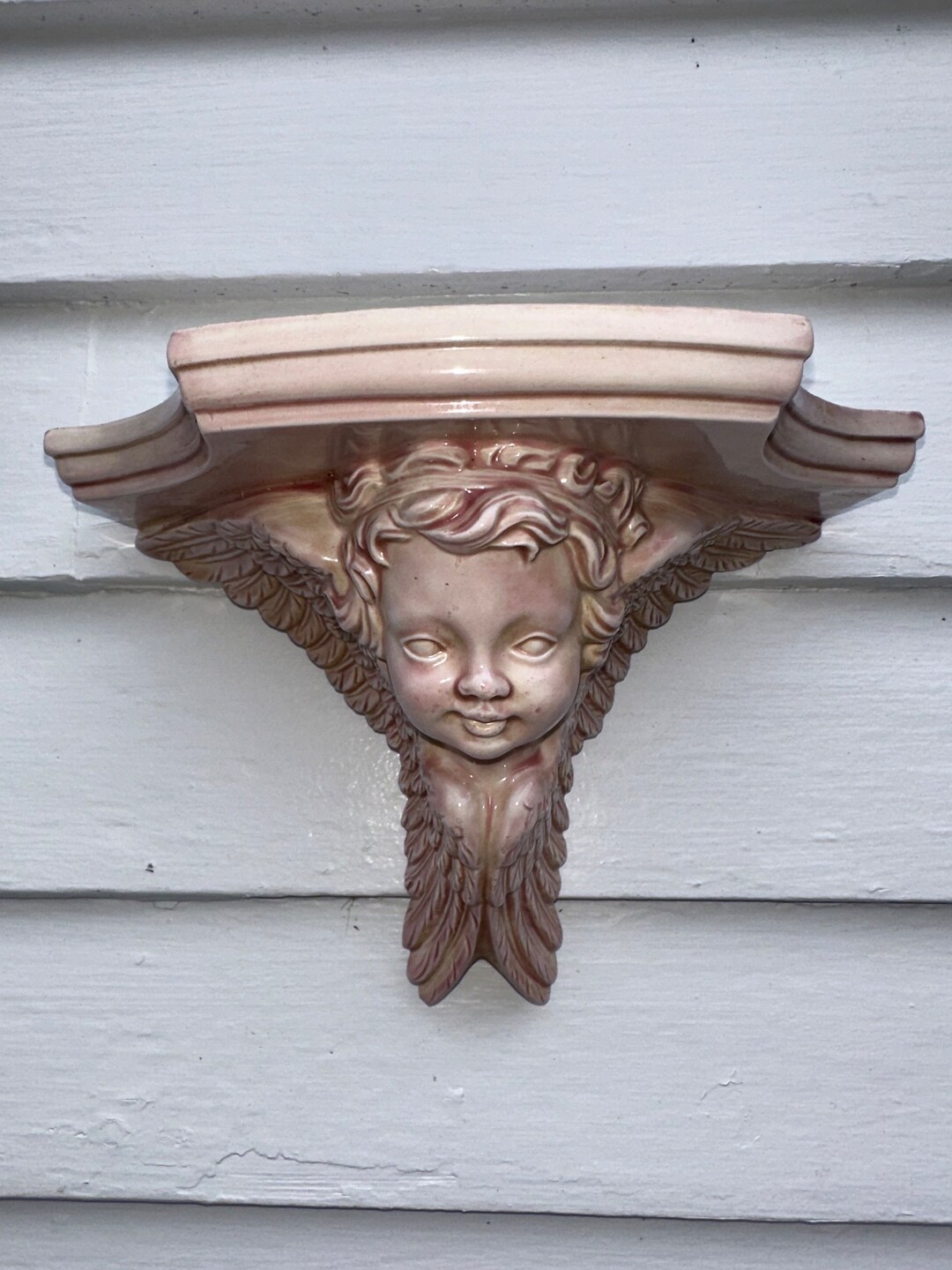 Vintage Cherub Wall Shelf Sconce Ceramic Porcelain Angel Shelve - Etsy