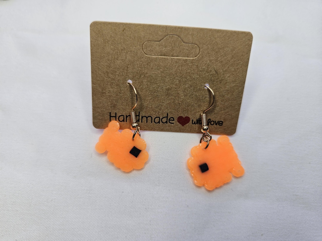 Mini Perler Bead Goldfish Earrings - Etsy