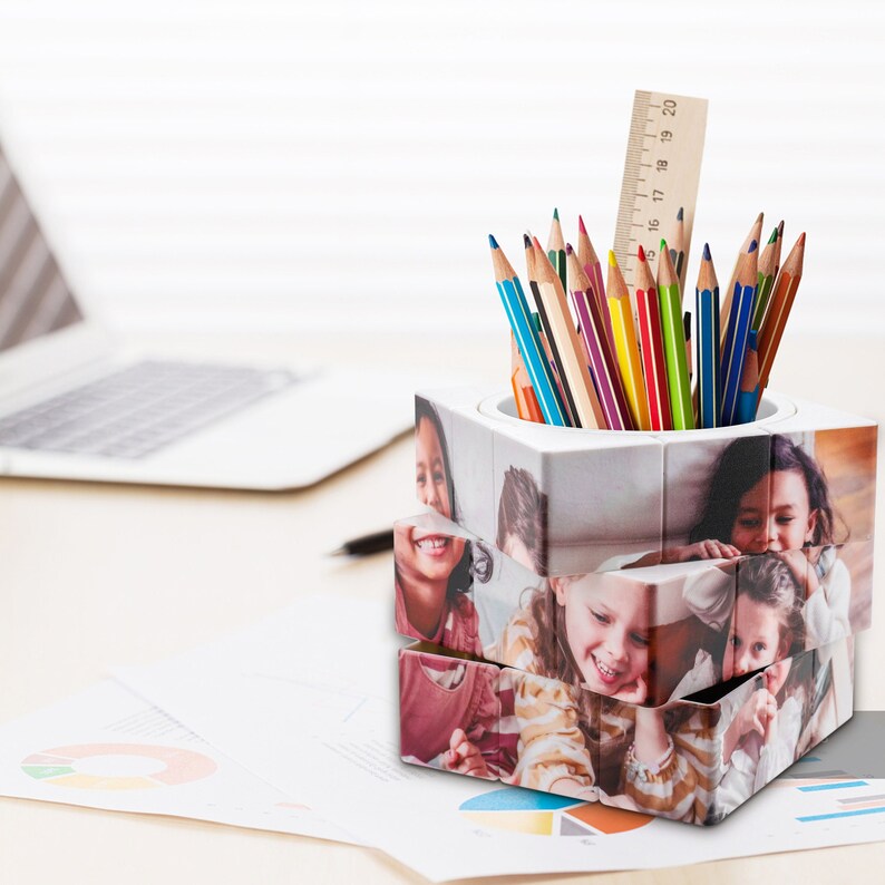 Custom Photo Rubik's Cube Personalized Pen Holder With - Etsy Canada
