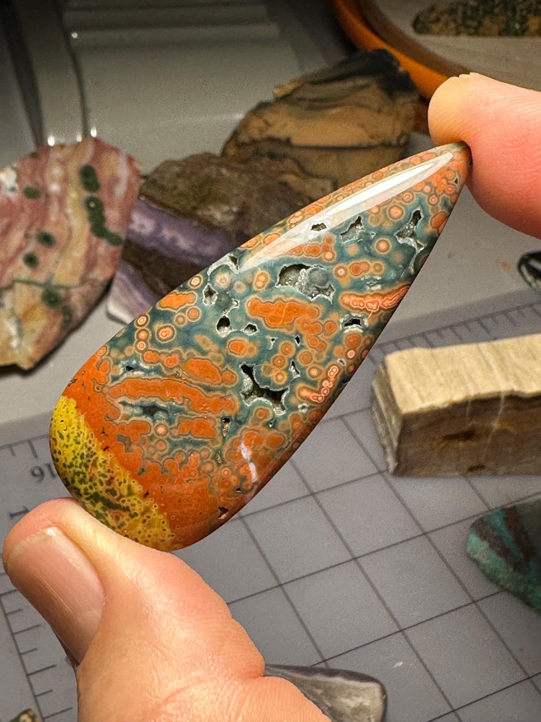 Marovato Ocean Jasper Cabochon + Old Stock + Large Size + Bold Pattern ...