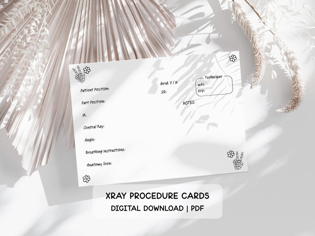 Radiology Positioning Cards, Xray Flashcards, ARRT Exam Study Tool, Rad ...