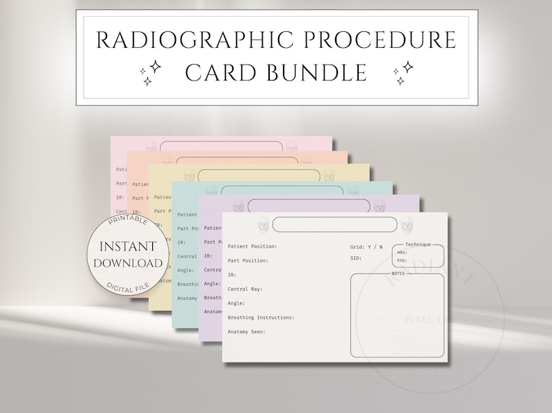 Radiology Positioning Cards, Xray Flashcards, ARRT Exam Study Tool, Rad ...