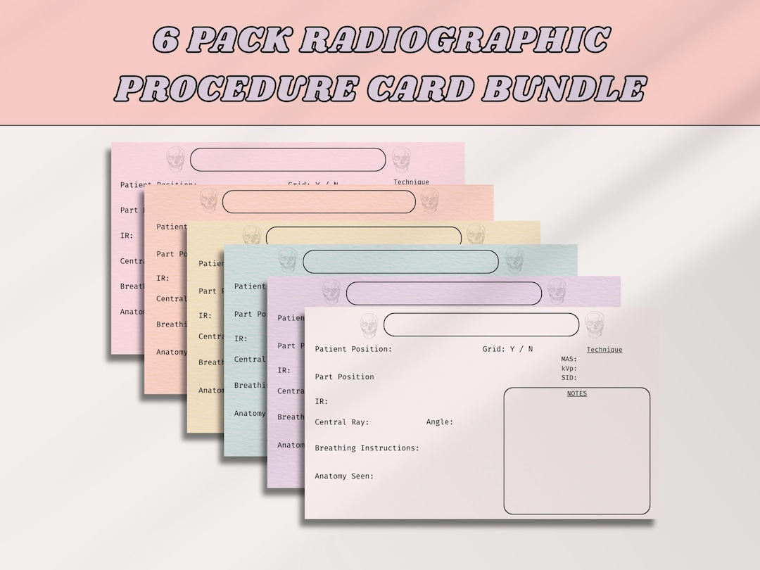 Radiology Positioning Cards, Xray Flashcards, ARRT Exam Study Tool, Rad ...