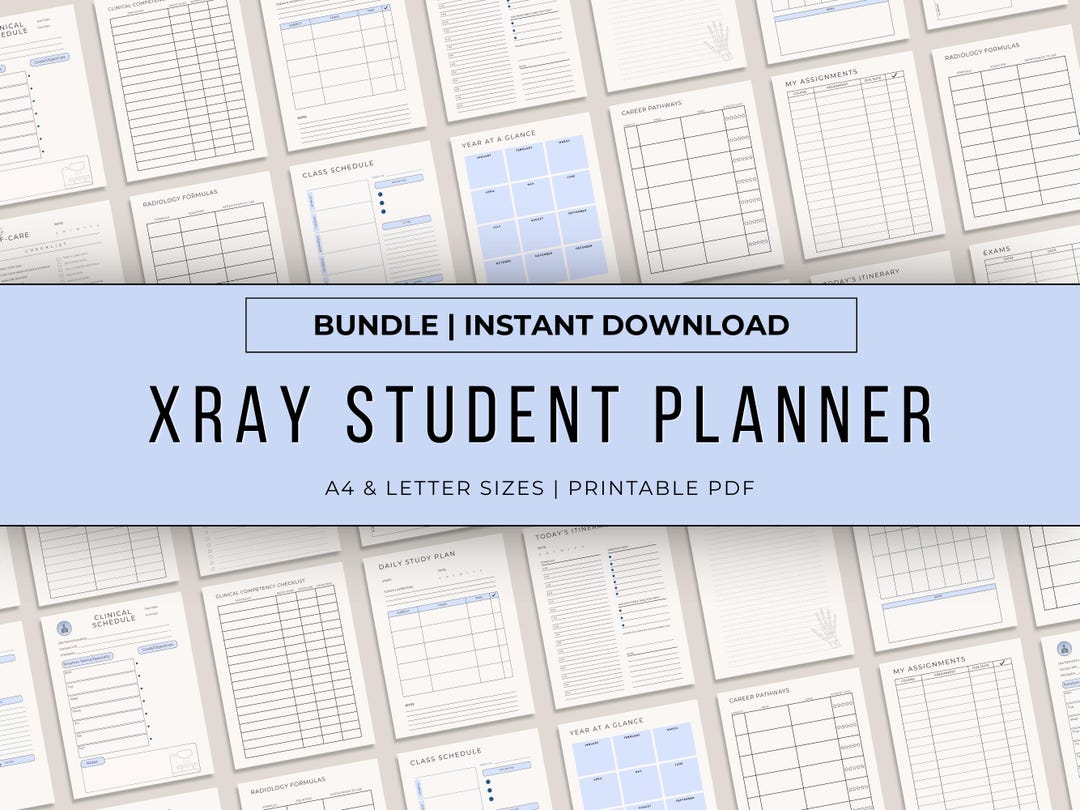 X-ray Student Planner Bundle, Study Tracker, ARRT Prep Worksheets ...