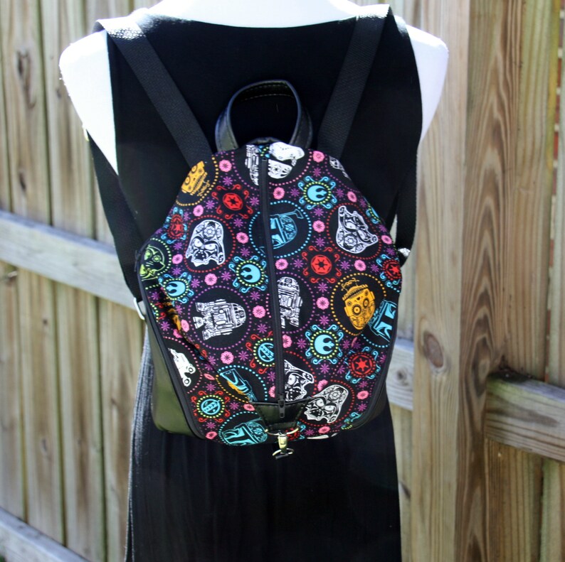 Mini Backpack in Black Vinyl With Star Wars Print Denver - Etsy