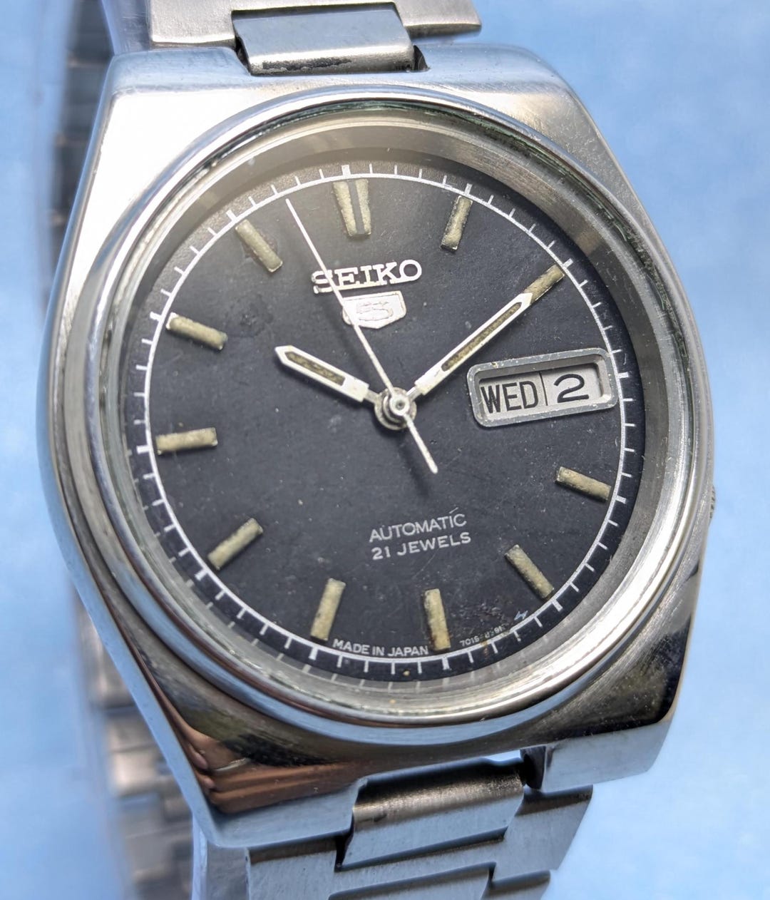 Vintage Seiko 5 Automatic Day Date Movement No. 7009A Japan Made Men's ...