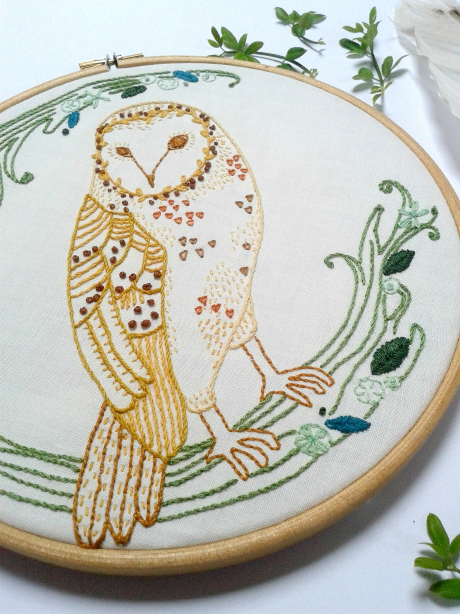 Barn Owl Embroidery Pattern Pdf . DIY Wall Art. Needle Work. - Etsy