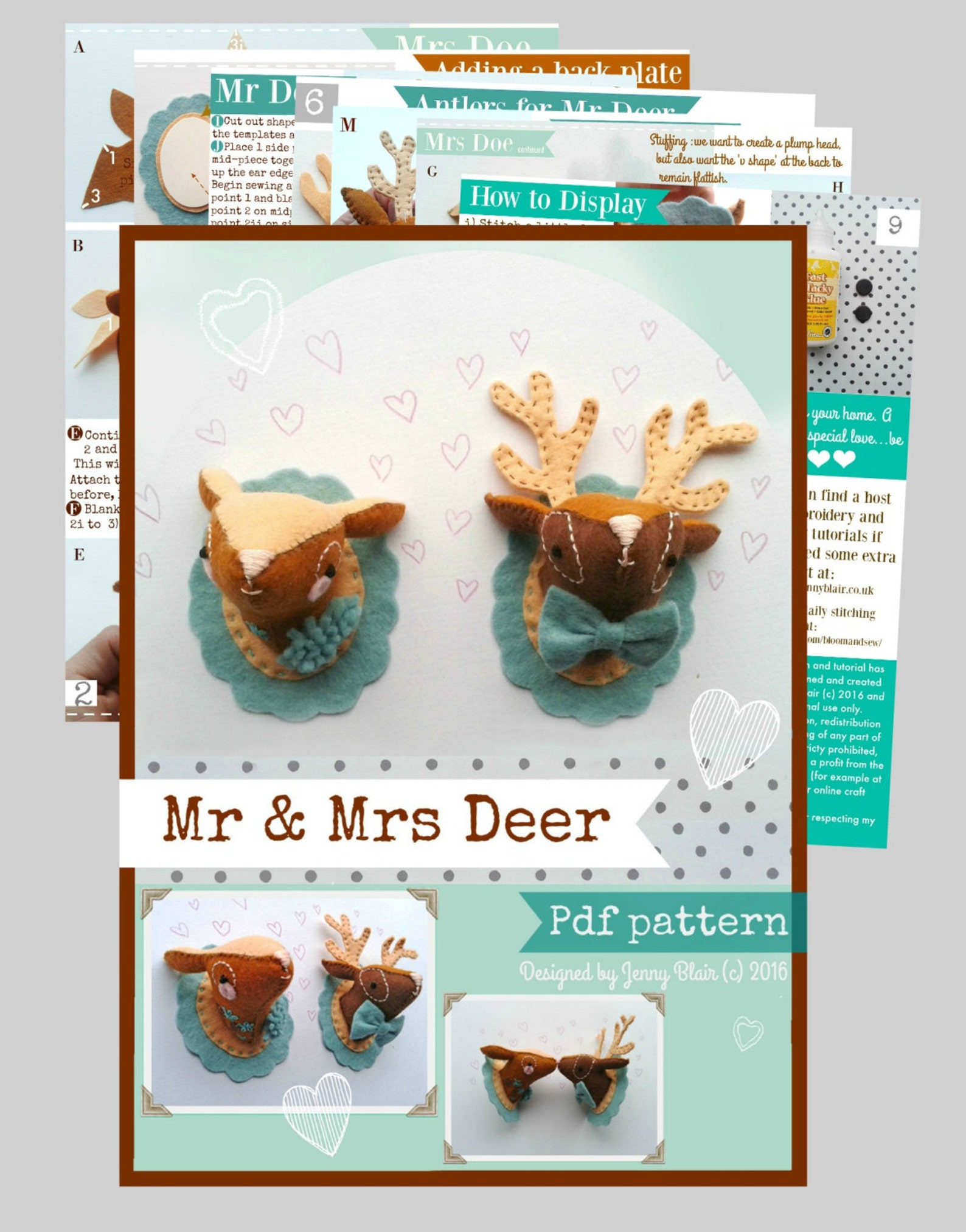 DIY Deer Decorations. Pdf Sewing Pattern. DIY Felt Animal. - Etsy