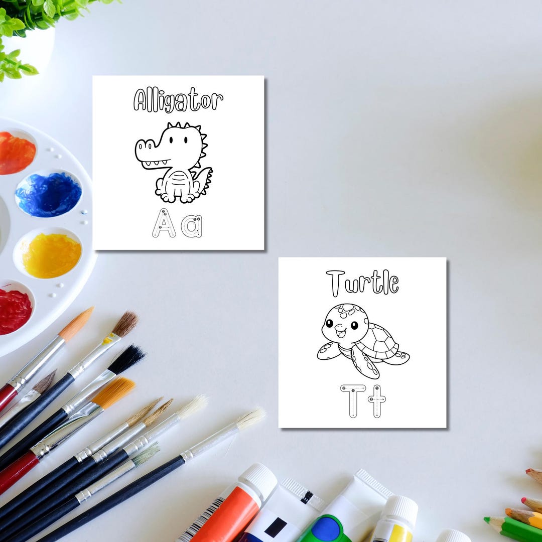 Alphabet Coloring Pages: ABC Kids Activity (PDF & PNG Files) - Etsy