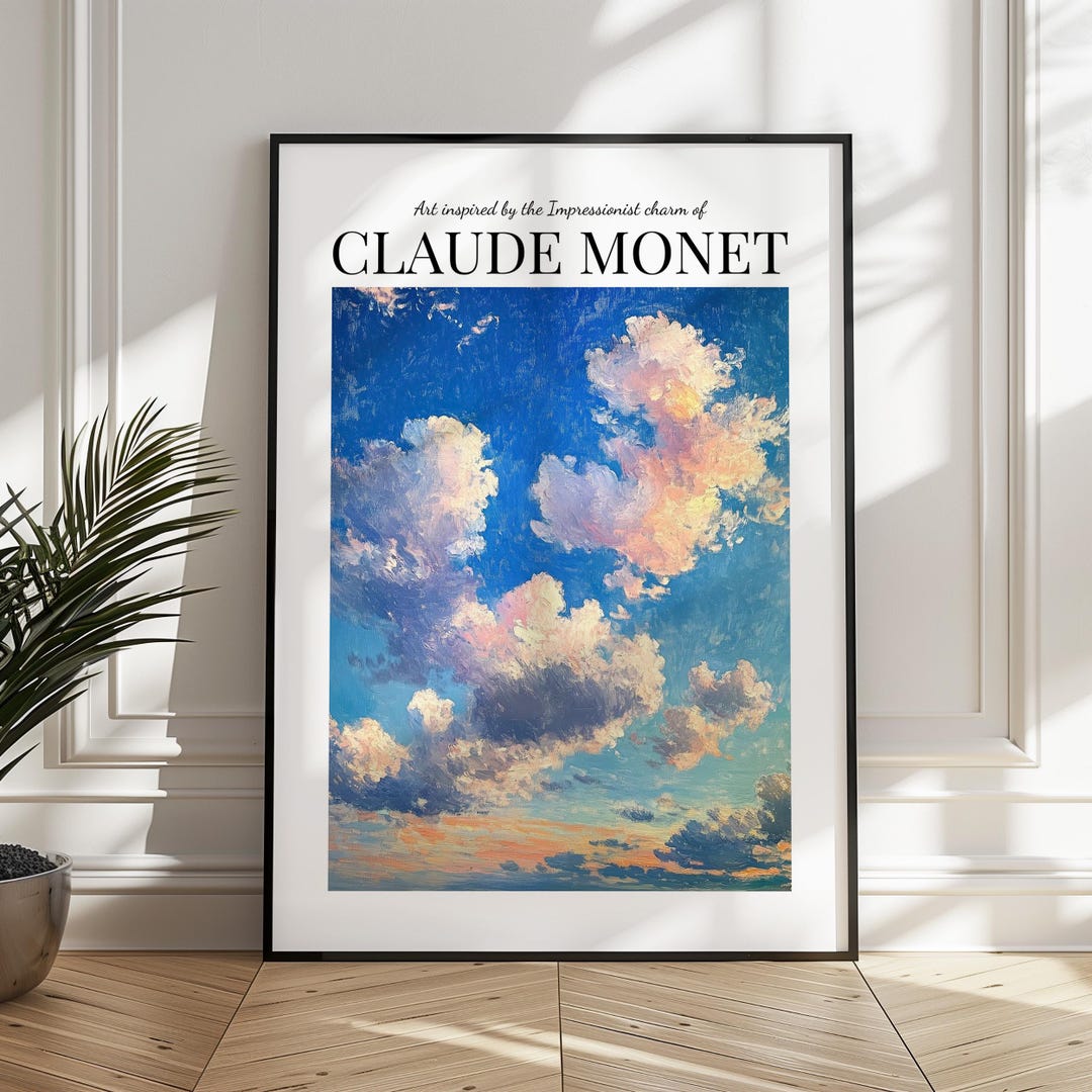 Pastel Sky Cloudscape Claude Monet Poster – Impressionist Sunset Clouds ...