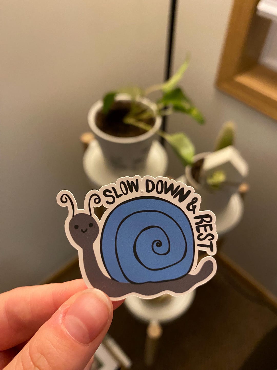 Slow Down & Rest Snail Sticker | Cute Inspirational Vinyl Decal for ...