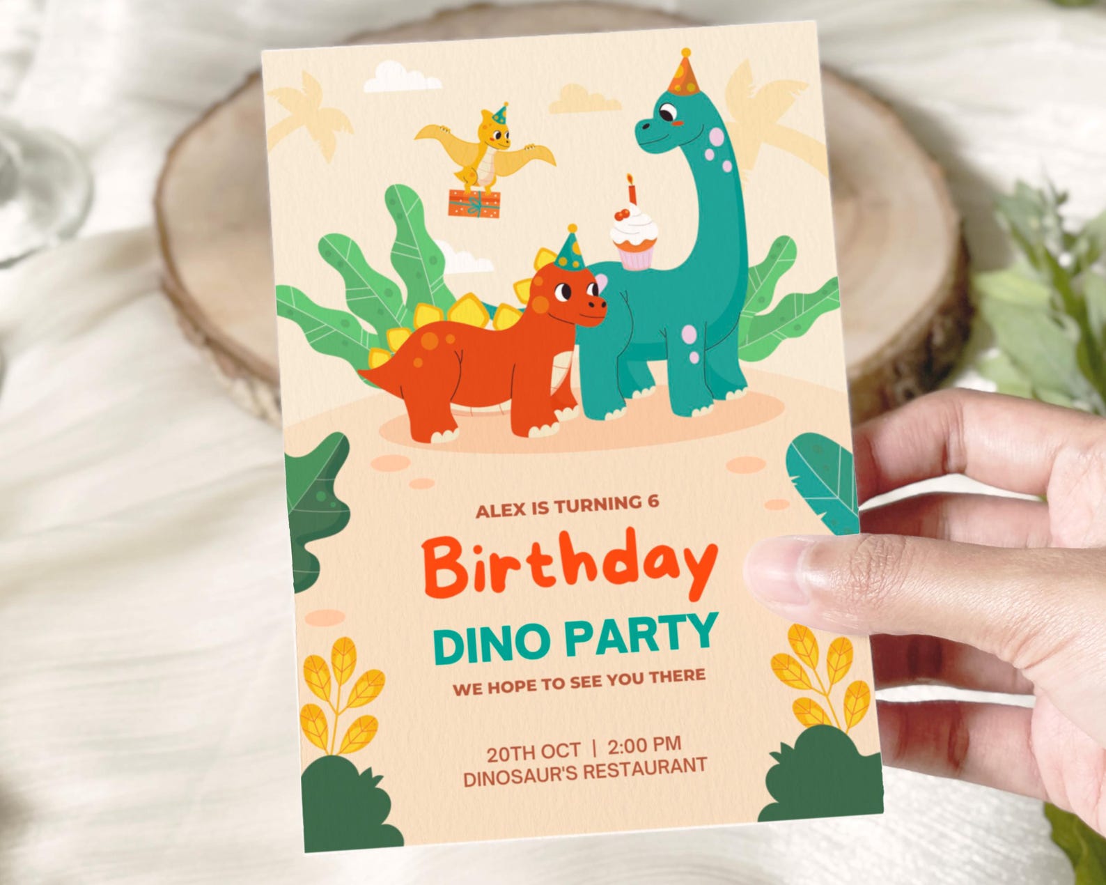 Editable Dino Birthday Invitation Template | Dinosaur Theme | Canva ...