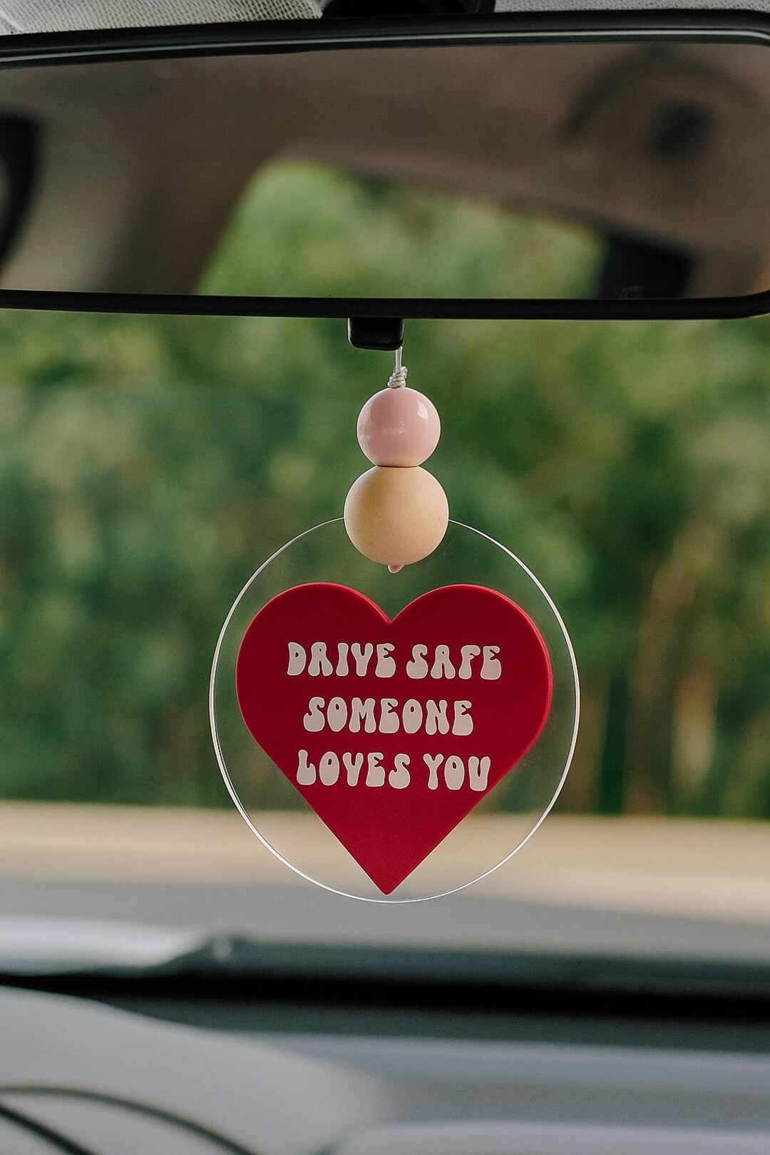 Drive Safe Heart Car Charm: Rearview Mirror Accessory, Reminder Gift - Etsy