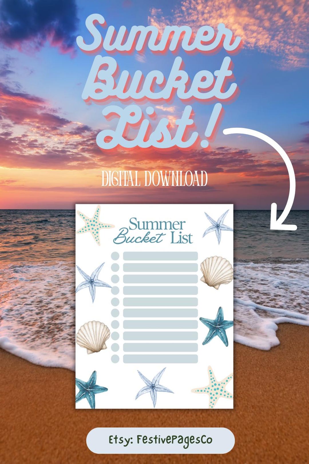 Summer Bucket List Printable - Instant Digital Download | Fun ...