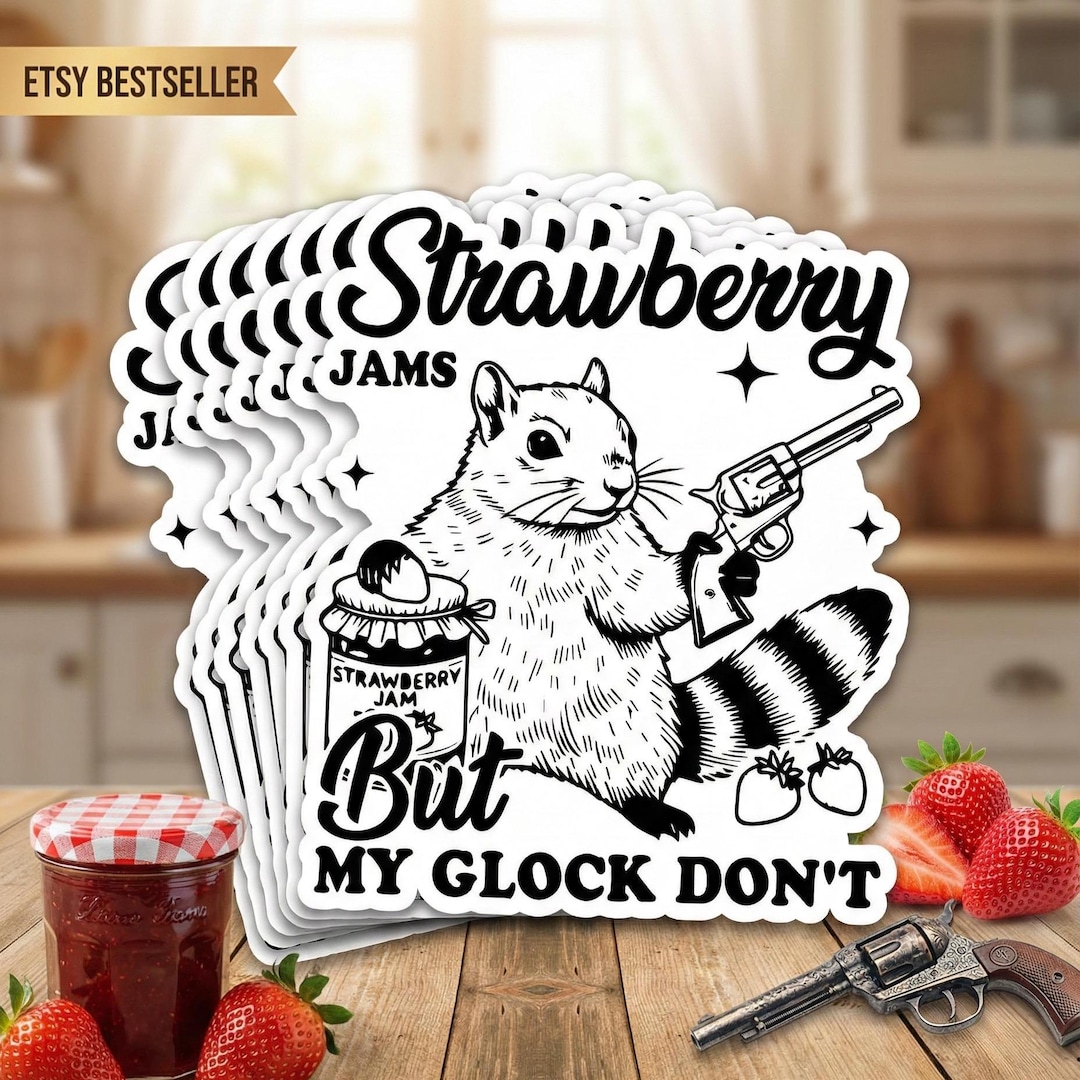 Strawberry Jams but My Glock Don't SVG | Funny Squirrel With Gun | Meme ...