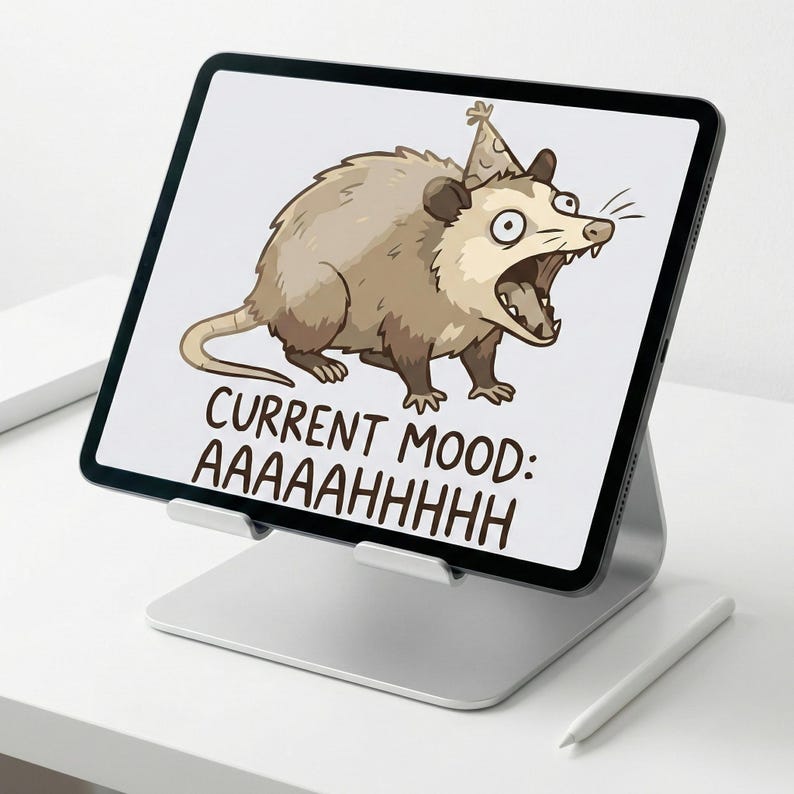 Screaming Opossum Meme Clipart | Funny Party Animal (digital Download ...