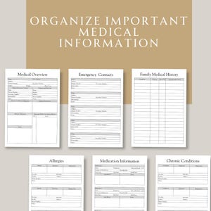 Printable Medical Planner | Health Tracker, Medication Log, Appointment ...