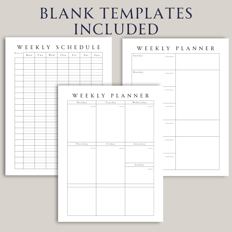 Printable Weekly Planner Bundle | Weekly Schedule | Weekly To-do List ...