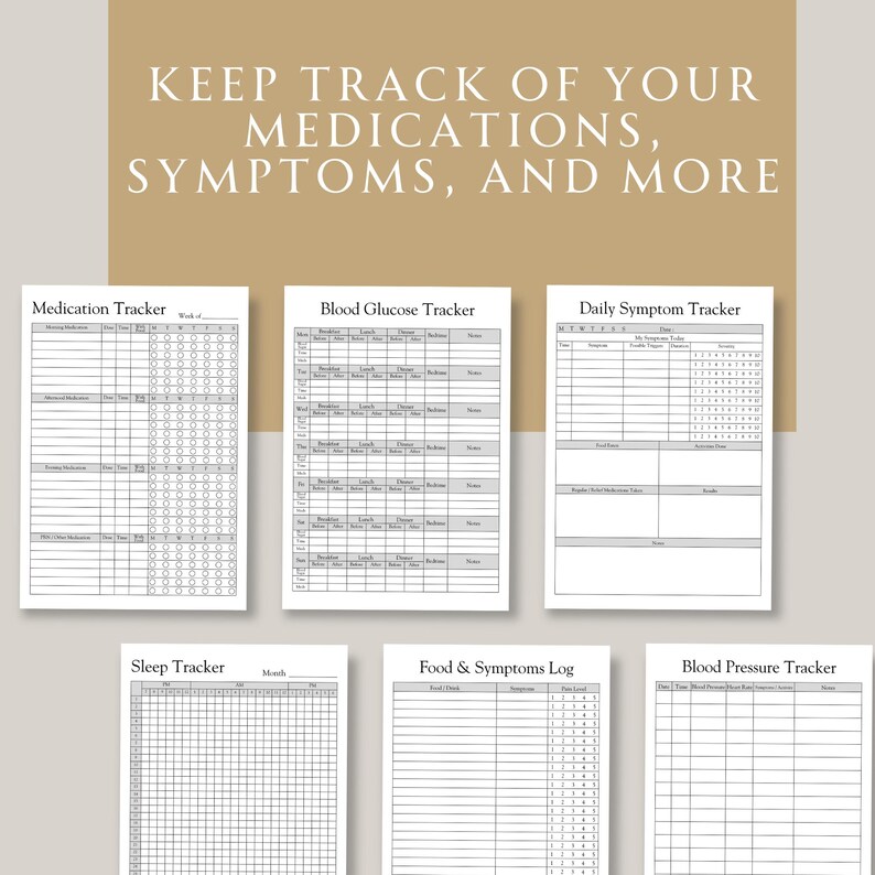 Printable Medical Planner | Health Tracker, Medication Log, Appointment ...