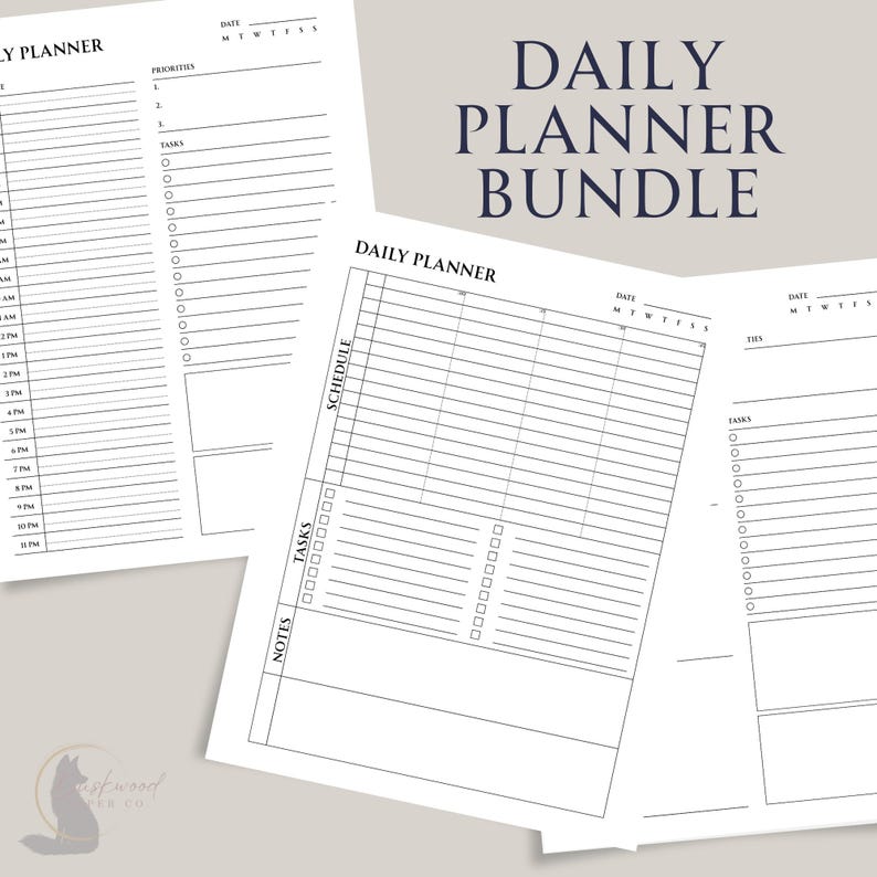 Printable Daily Planner Bundle | Productivity Planner PDF | Task List ...