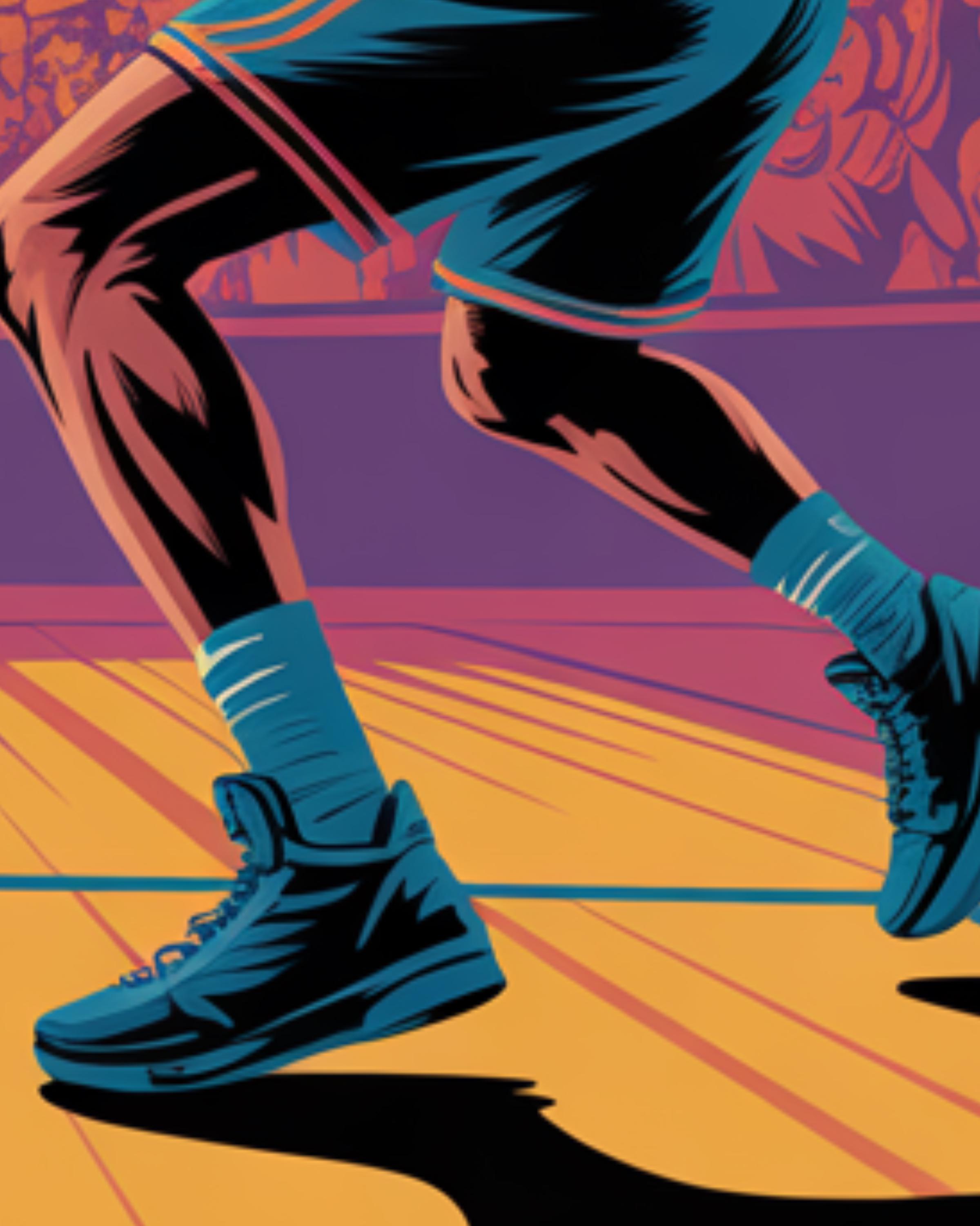 Basketball Slam Dunk Comic Poster – Stylized Action Wall Art, Dynamic ...