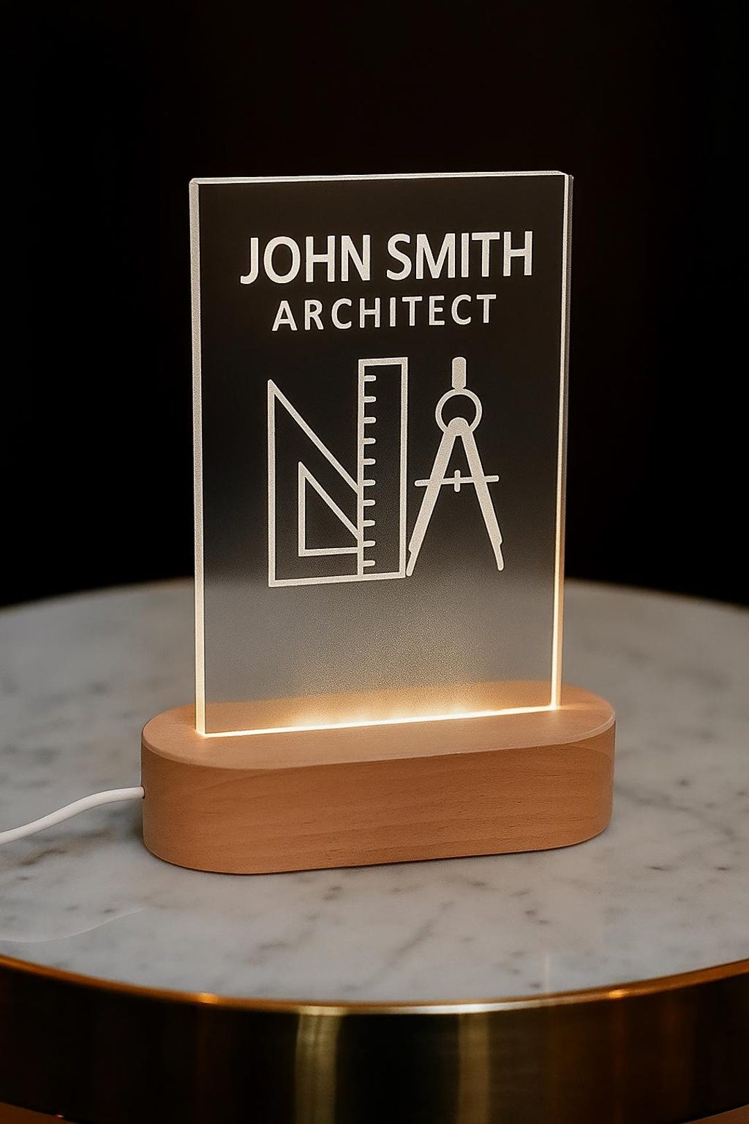 Personalized Architect LED Desk Lamp Engraved Acrylic Night Light With ...