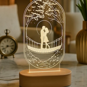 Personalized Couple LED Night Light Romantic Suspension Bridge Design ...