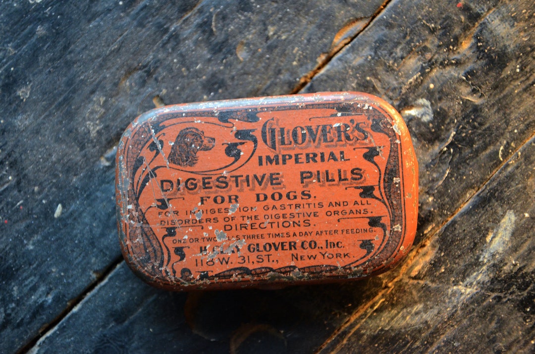 Antique Advertising Tin GLOVER'S Imperial Digestive Pills for Dogs 1910 ...