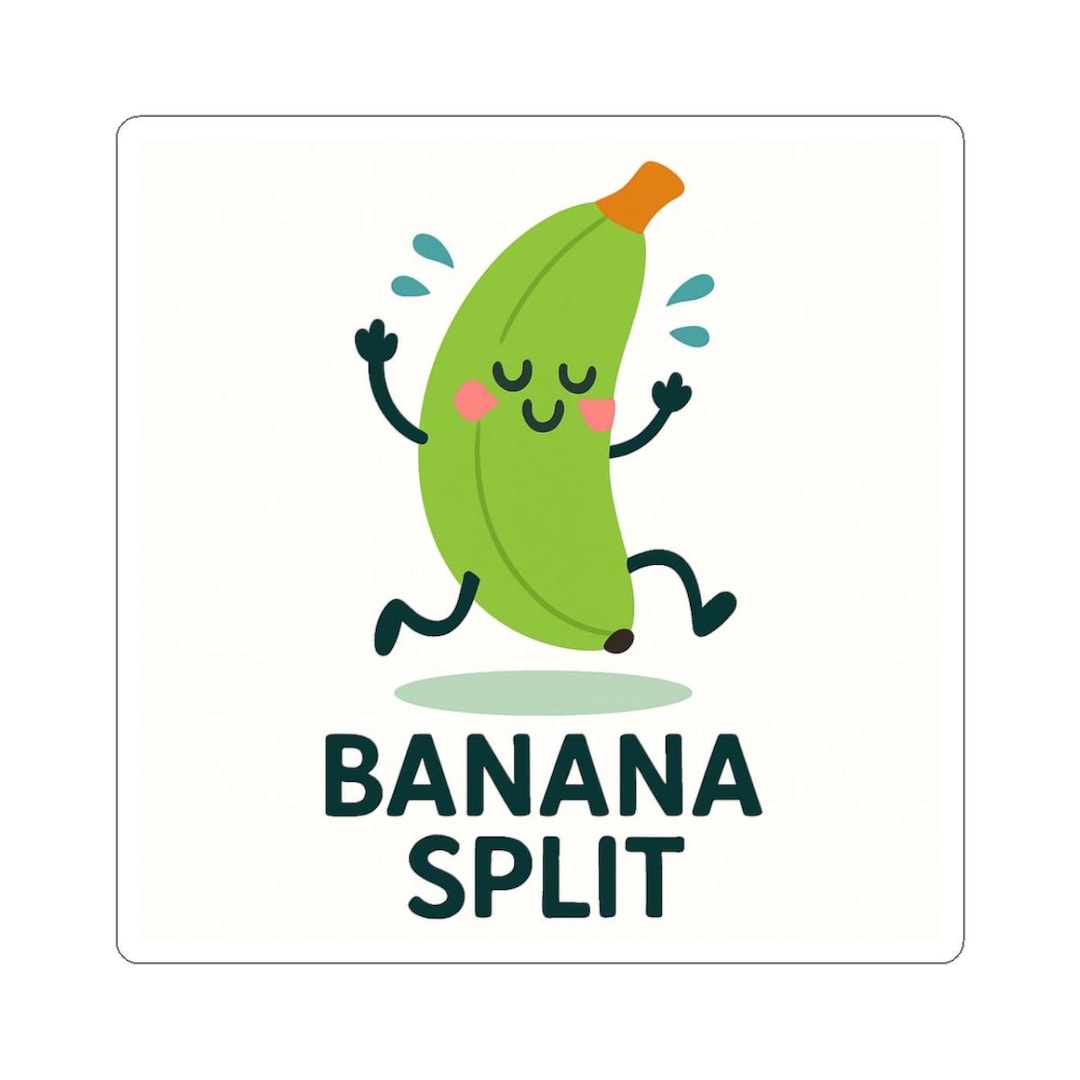 Fun Banana Split Kiss-cut Stickers, Cute Fruit Stickers, Laptop Decals ...