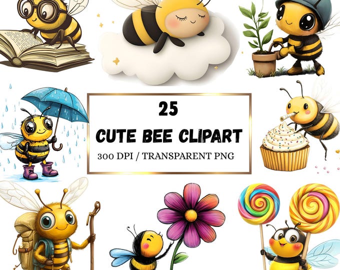 25 Honigbienen Aquarell Clipart PNG, Bienenstock Waben Illustrationen ...