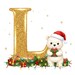 Gold Glitter Christmas Alphabet Clipart, Festive PNG Set (digital ...
