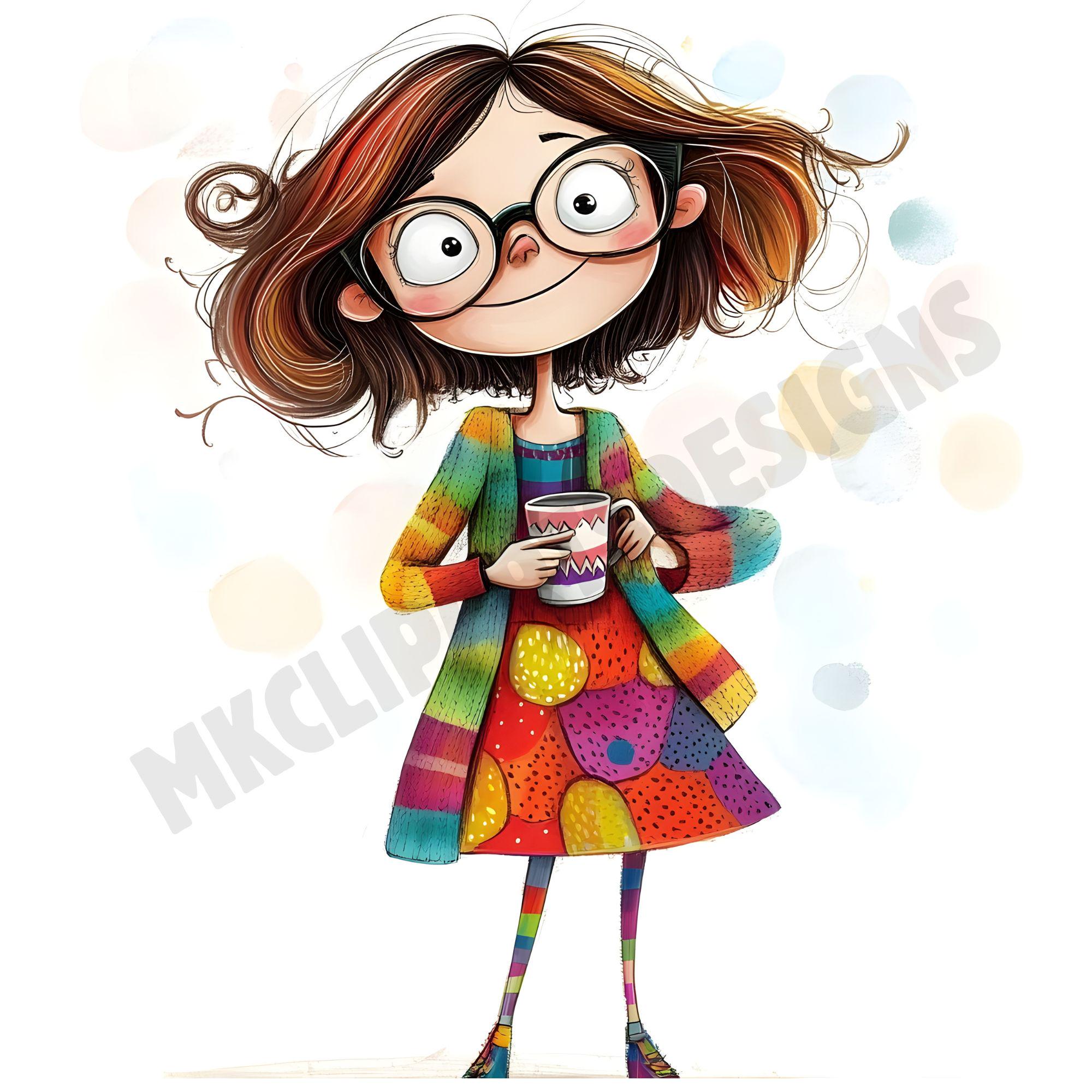 Whimsical Teacher Clipart Bundle: Watercolor Style Illustrations ...
