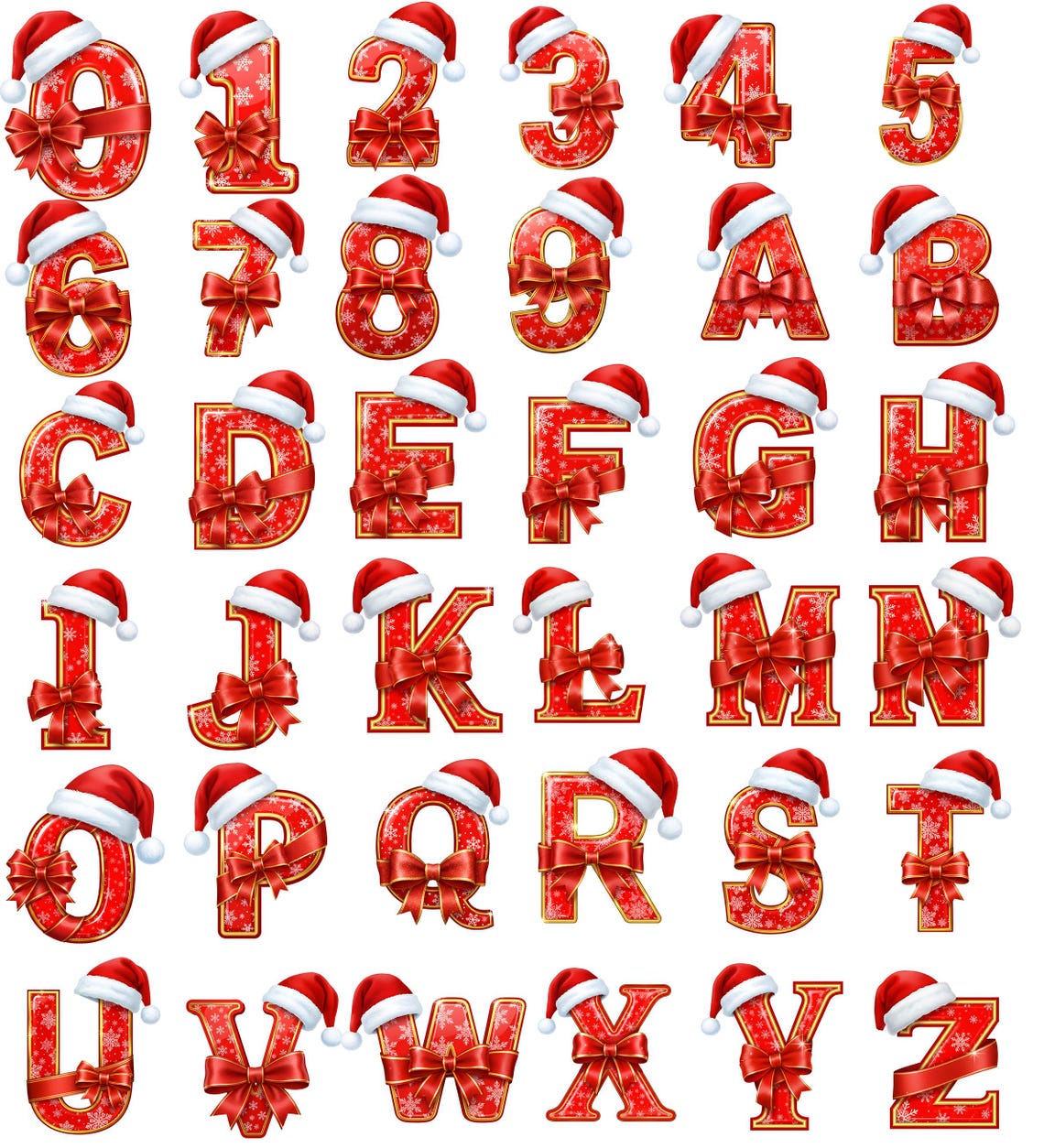 Christmas Alphabet PNG Clipart | Festive Holiday Font (digital Download ...