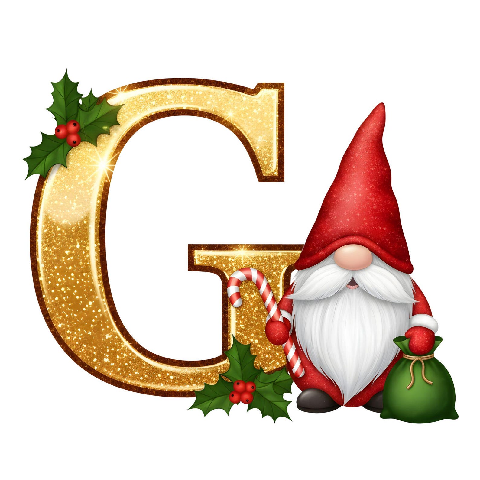 Gold Glitter Christmas Alphabet Clipart, Festive PNG Set (digital ...