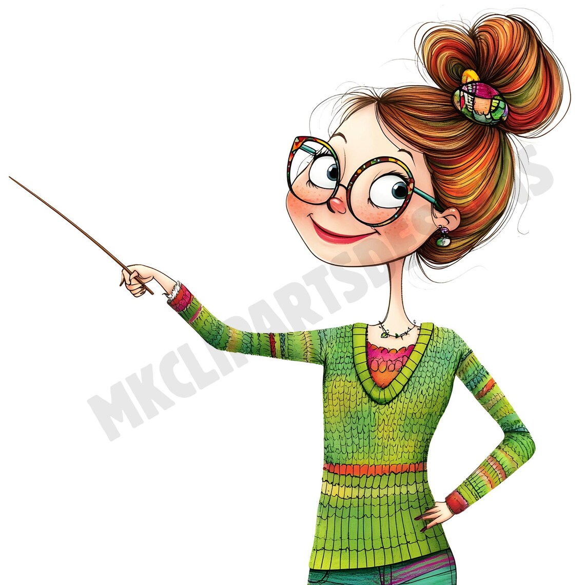 Whimsical Teacher Clipart Bundle: Watercolor Style Illustrations ...