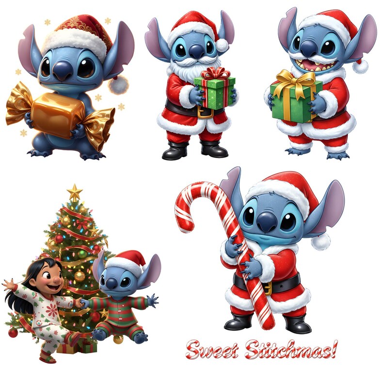 Christmas Stitch PNG Clipart Bundle | Holiday Digital Art (53 Files ...